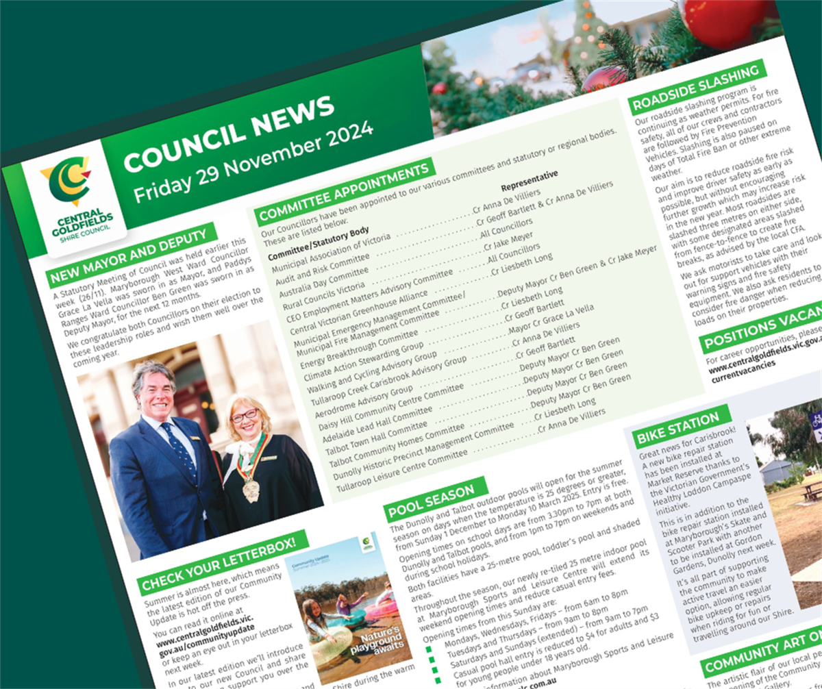 Weekly update - Friday 29 November 2024 Central Goldfields Shire Council